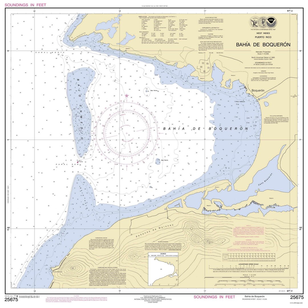 Puerto Rico Bahia De Boqueron 2011 Nautical Map Reprint AC Harbors PRV ...