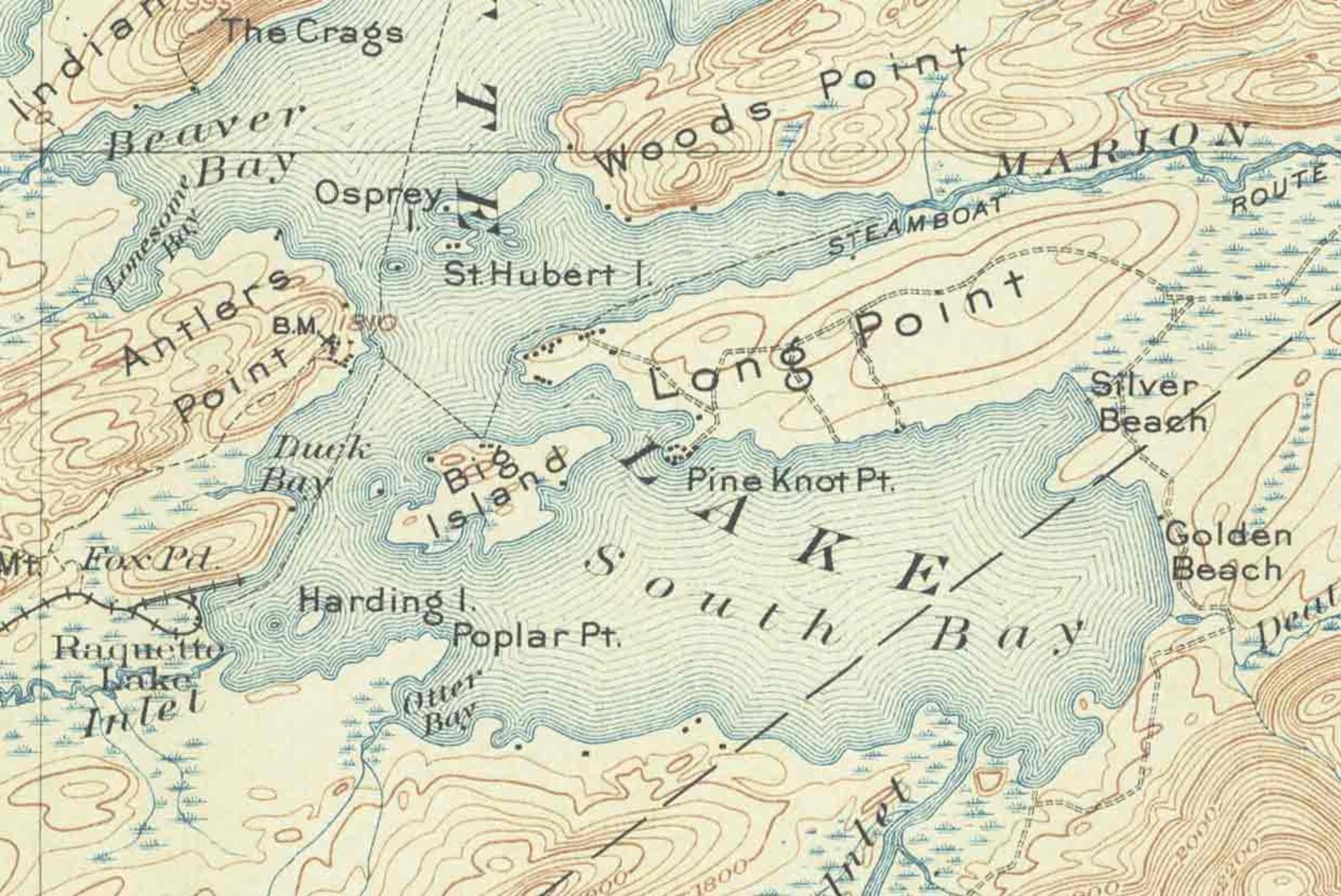 Raquette Lake 1903 USGS Old Topographic Map Reprint Custom - Etsy