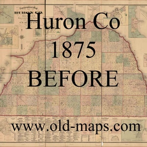 Huron County Michigan 1875 - Old Wall Map Reprint With Homeowner Names ...