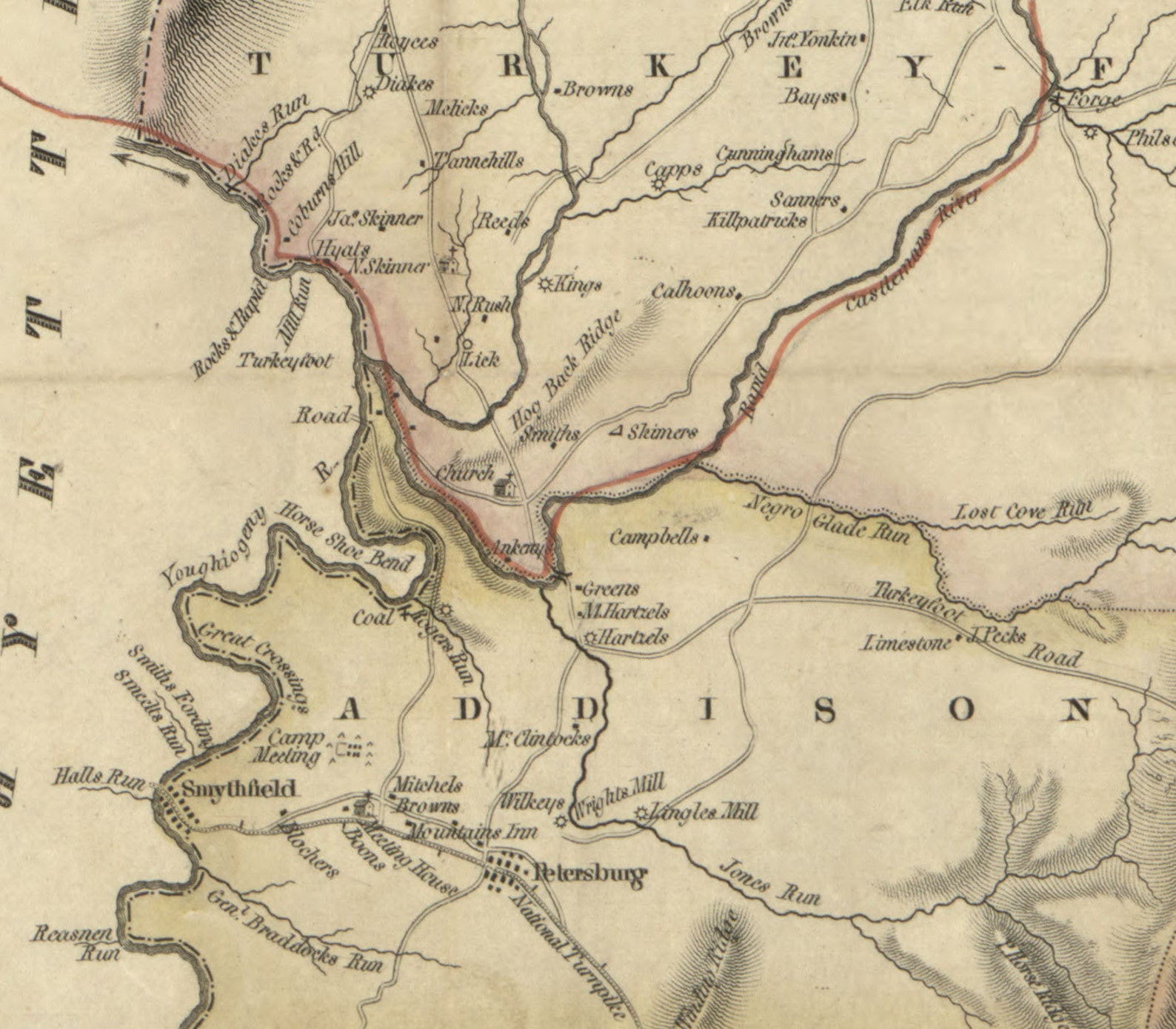 Somerset County Pennsylvania 1830 Old Wall Map With - Etsy