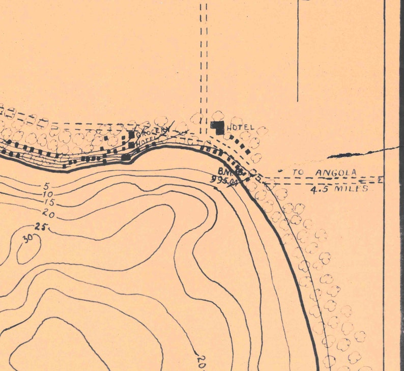 Crooked Lake Indiana 1923 Old Map Reprint - Etsy