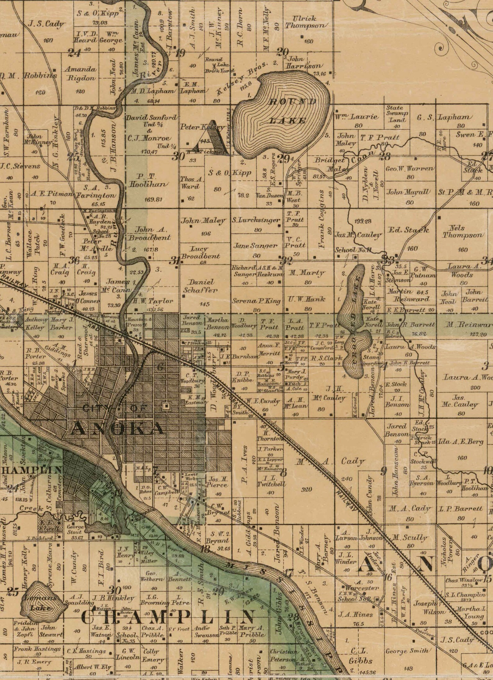Ramsey & Washington Counties Minnesota 1887 - Old Wall Map Reprint With ...
