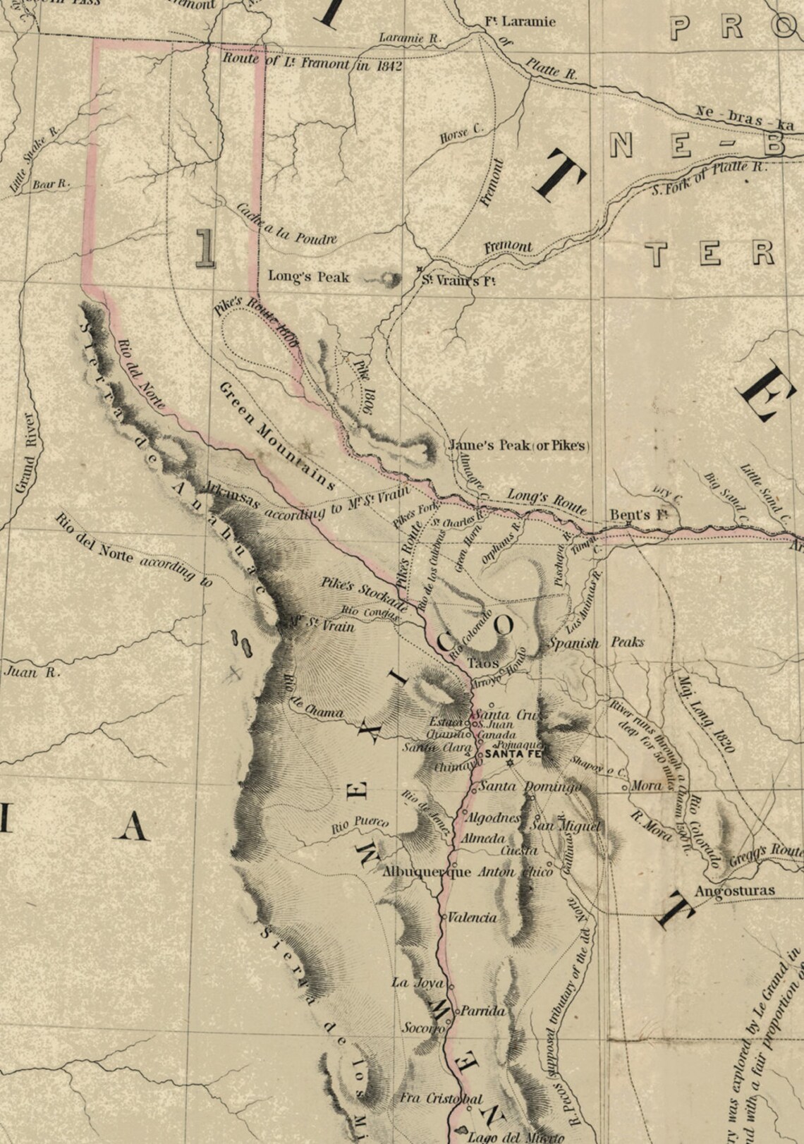 Texas 1844 State Map U.S. Topographical Bureau One Year - Etsy