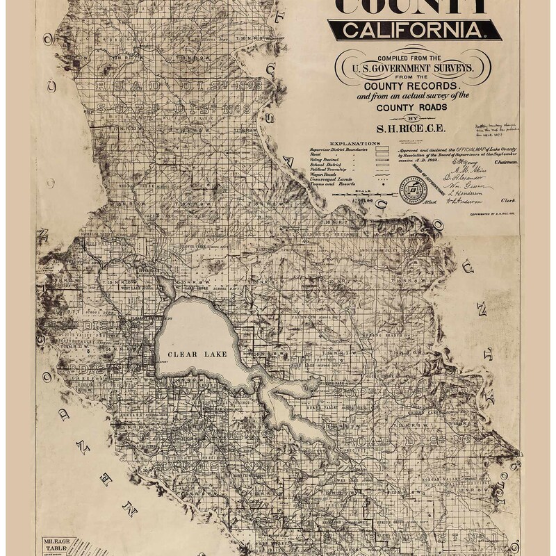 Clear Lake Ca Map - Etsy