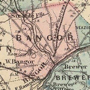 Penobscot County Maine 1862 - Old Map Custom Print - Old Roads - House ...