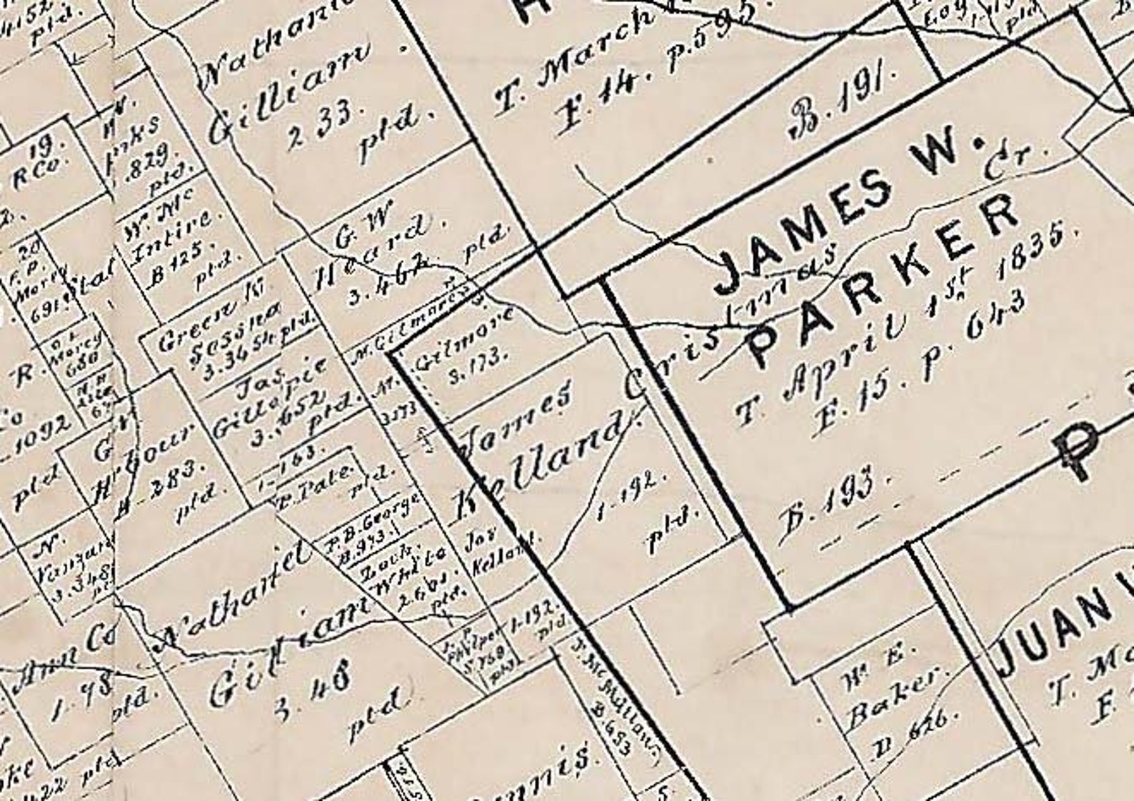 Limestone County, Texas - 1877 - Old Wall Map With Lot Lines - General ...