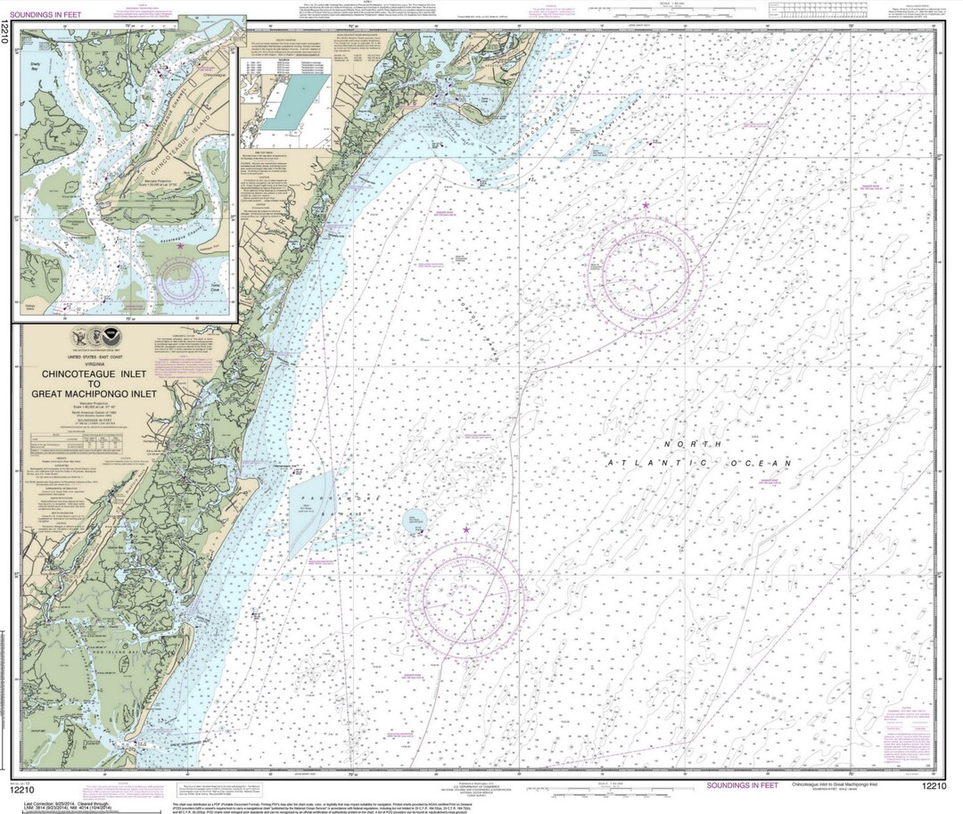 Chincoteague Inlet to Great Machipongo Inlet-2014 Nautical Map Reprint ...