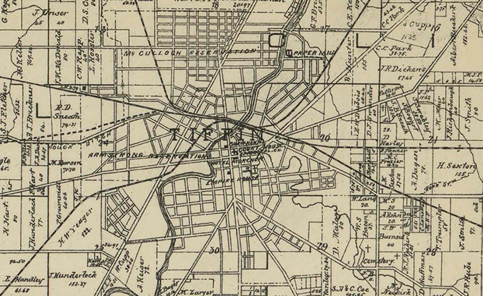 Seneca County Ohio 1891 Old Wall Map Reprint With Homeowner | Etsy
