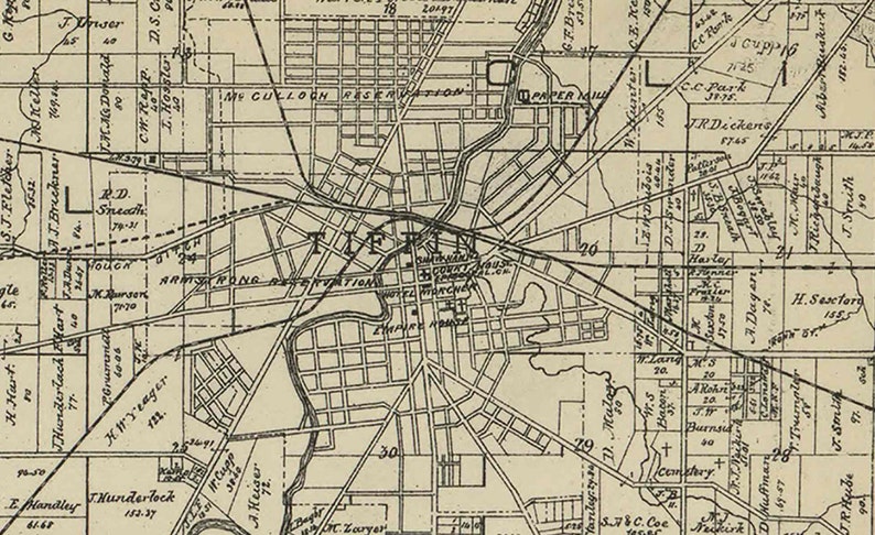 Seneca County Ohio 1891 Old Wall Map Reprint With Homeowner | Etsy