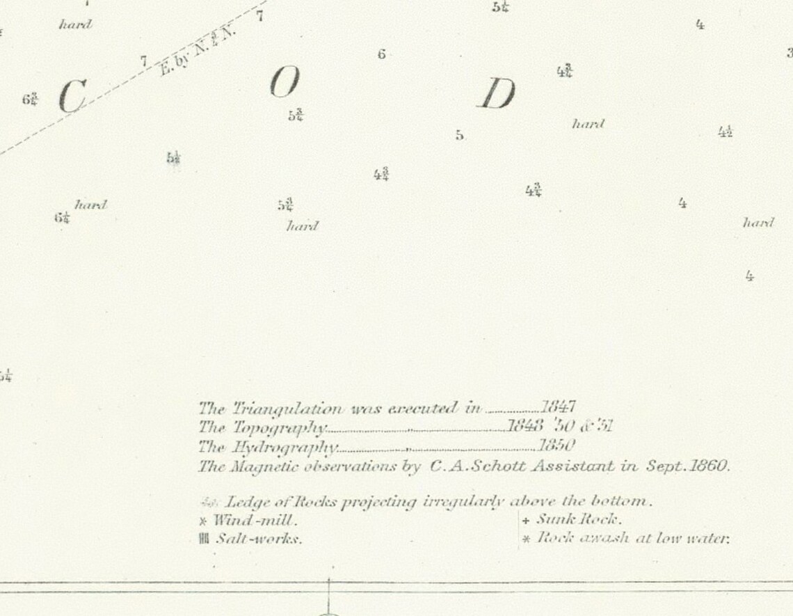 Wellfleet Harbor 1860-1917 Nautical Map With Saltworks - Etsy