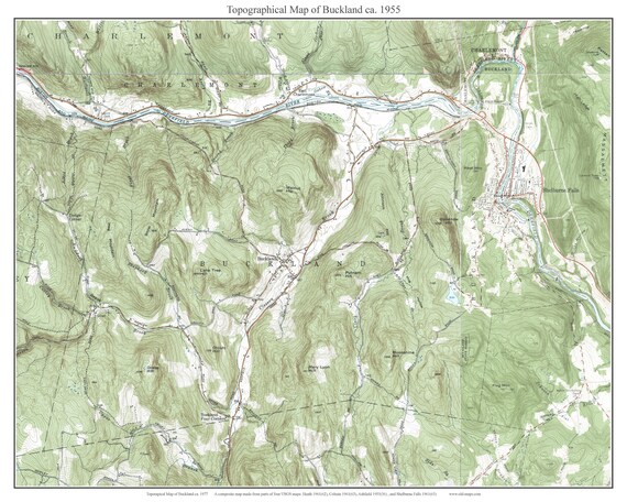 Buckland Ca. 1955 Old Topo Map Custom USGS Reprint - Etsy