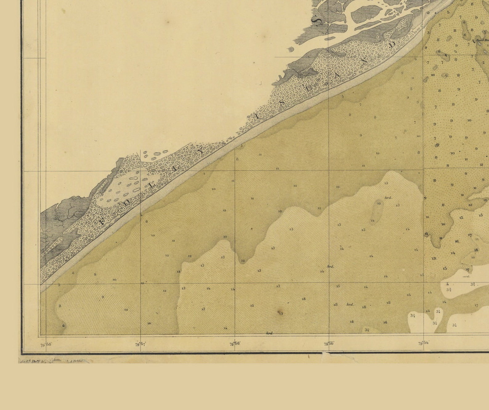Charleston Harbor 1864 Map - Old Nautical Chart- South Carolina ...