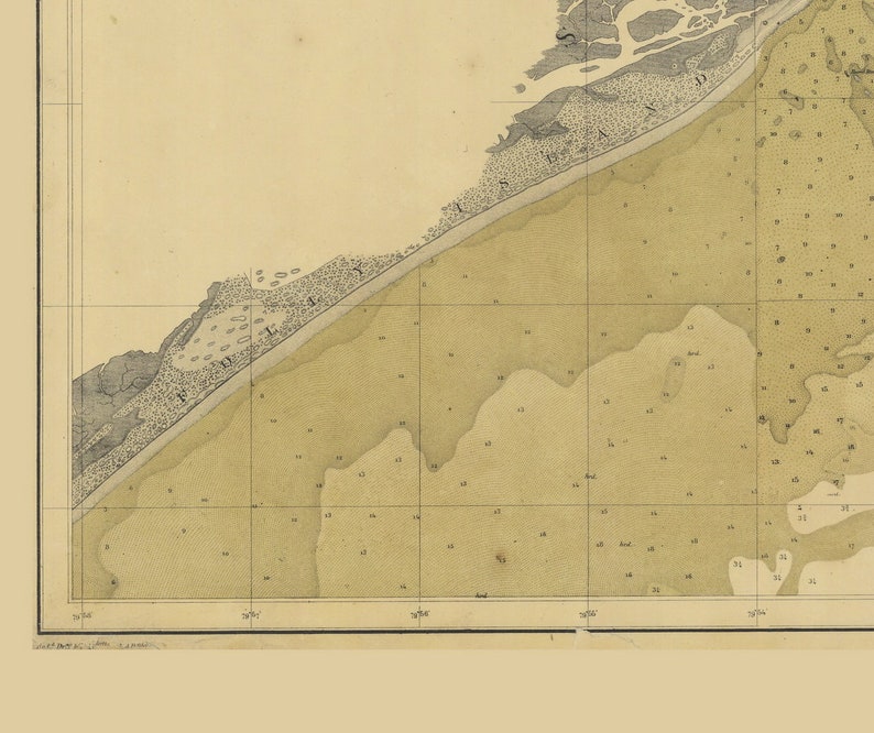 Charleston Harbor 1864 Map - Old Nautical Chart- South Carolina ...