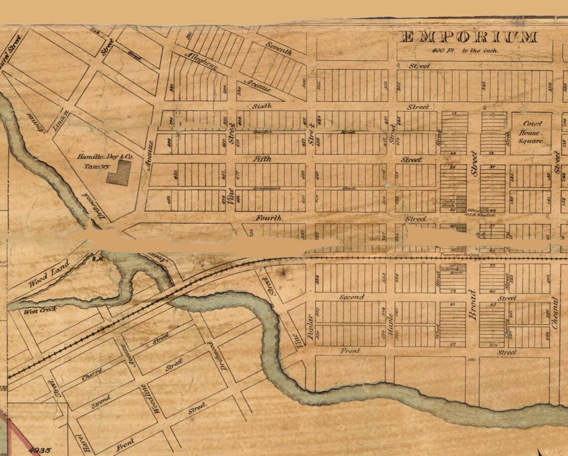 Cameron County Pennsylvania 1870 Old Wall Map with | Etsy