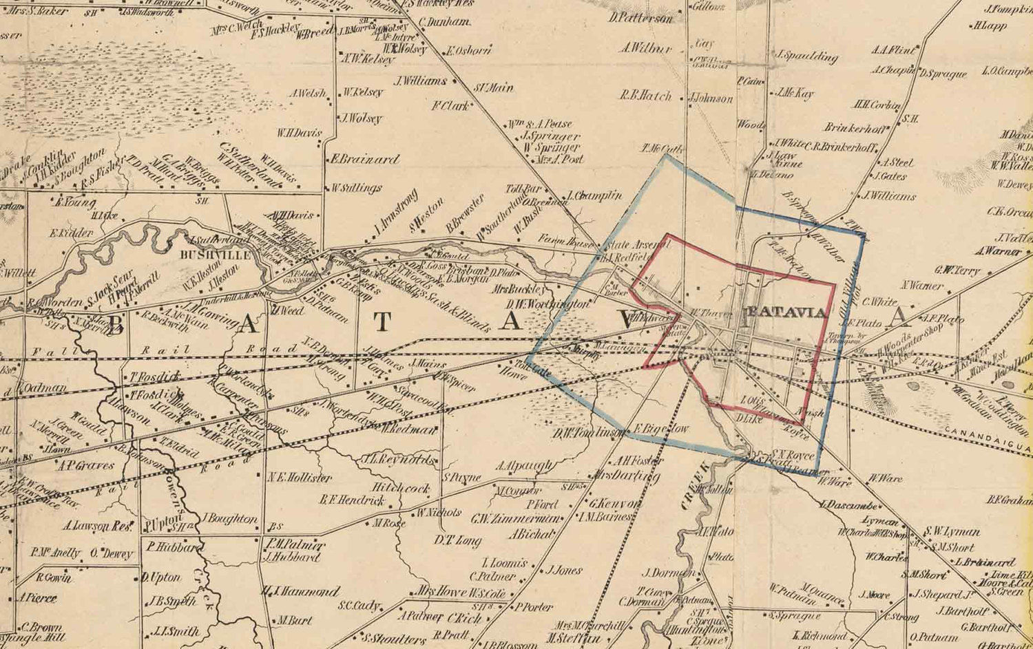 Genesee County New York 1854 Old Wall Map Reprint With - Etsy