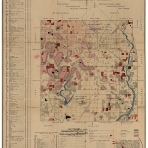 Madison County Missouri 1882 - Old Wall Map With Old Placenames Names ...