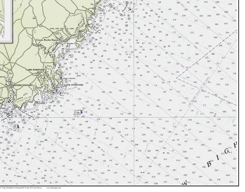 Kennebunkport Old Orchard Beach 1975 Map Old Nautical Chart - Etsy