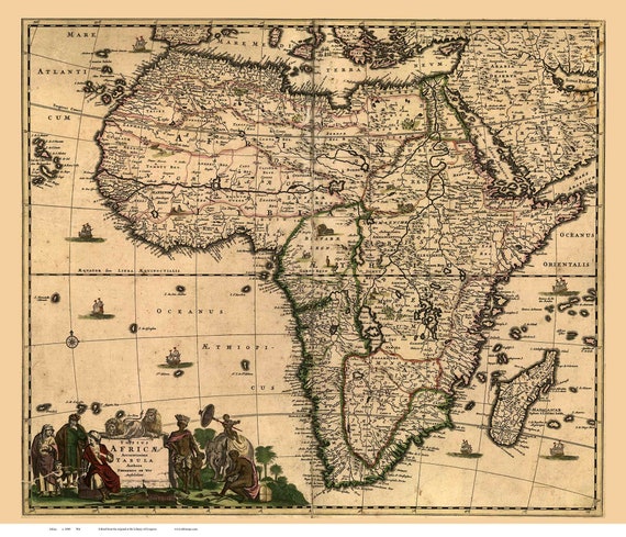 1900 Map Of Africa Africa Old Map. Created By Frederick Herman Moll,