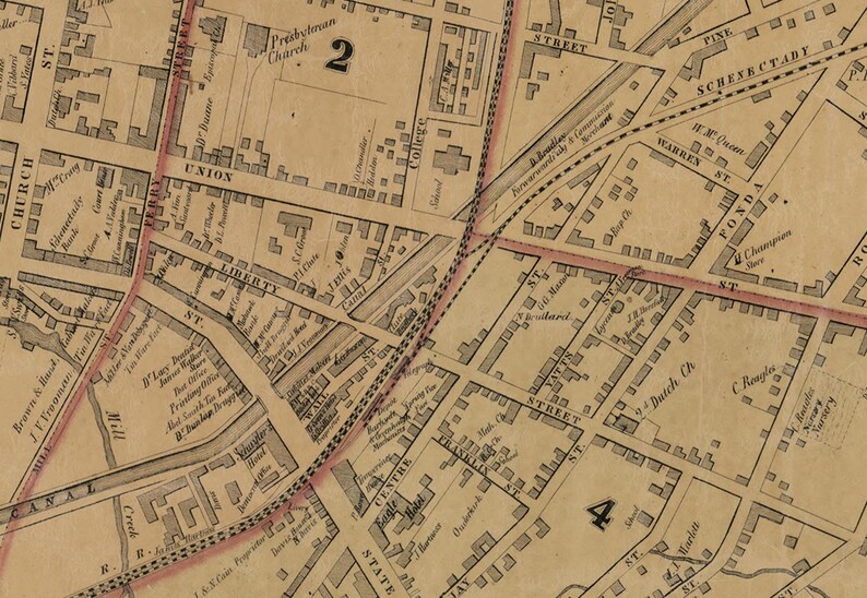 Schenectady County New York 1856 - Old Wall Map Reprint With Homeowner ...