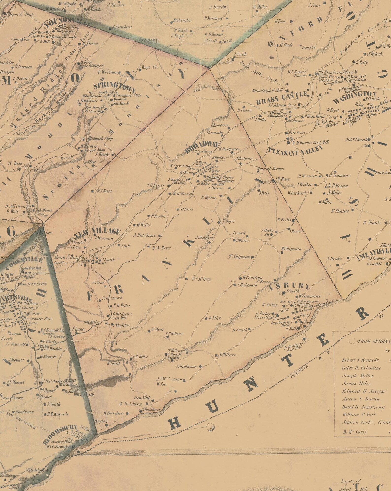 Warren County New Jersey 1852 Old Wall Map Reprint With - Etsy