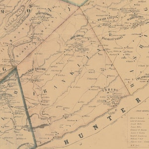 Warren County New Jersey 1852 Old Wall Map - Reprint With Homeowner ...