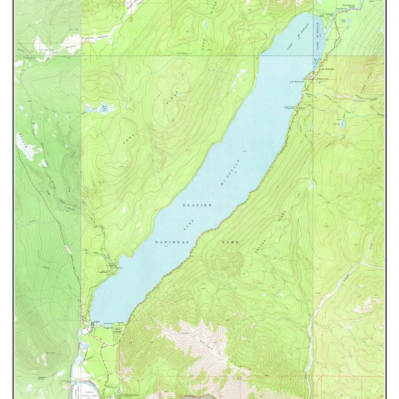 Montana Lake Map - Etsy