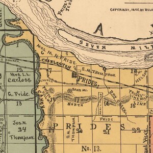 Colbert County Alabama 1896 - Old Wall Map With Landowner Names ...