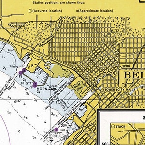 Bellingham Bay 1967 Nautical Map, Washington Reprint PC Harbors Puget ...