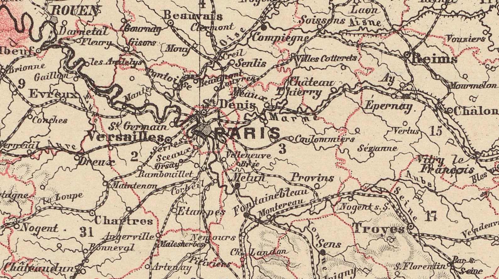 France 1871 German Map of France With Detailed Topography | Etsy