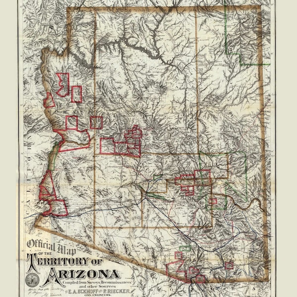 Arizona Map - Etsy