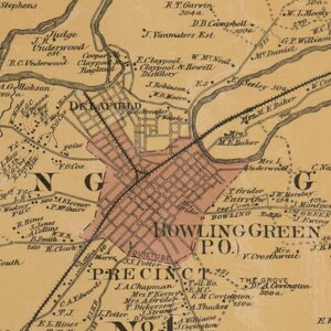 Warren County Kentucky 1877 - Old Wall Map With Homeowner Names ...