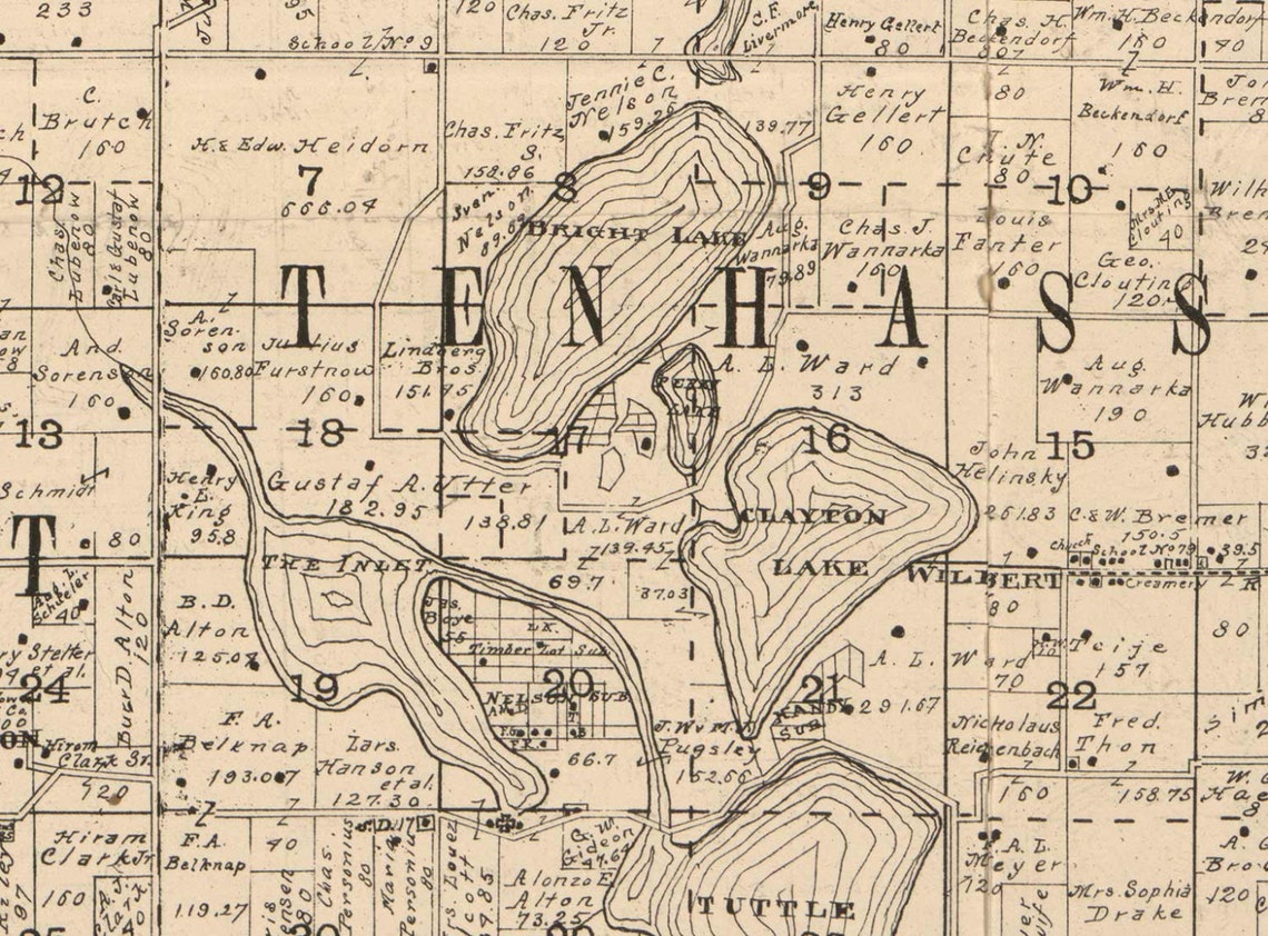 Martin County Minnesota 1901 Old Wall Map Reprint With - Etsy