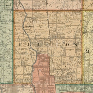 Franklin County Ohio 1895 - Old Wall Map Reprint With Homeowner Names ...