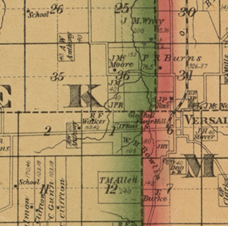 Morgan County Missouri 1880 Old Wall Map With Landowner & - Etsy