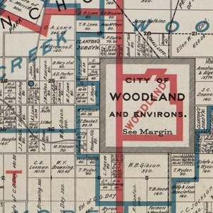 Yolo County California 1900 - Old Wall Map Reprint With Landowner Names ...