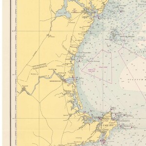 Massachusetts Shoreline Nautical Map 1951 Cape Cod to New Hampshire ...