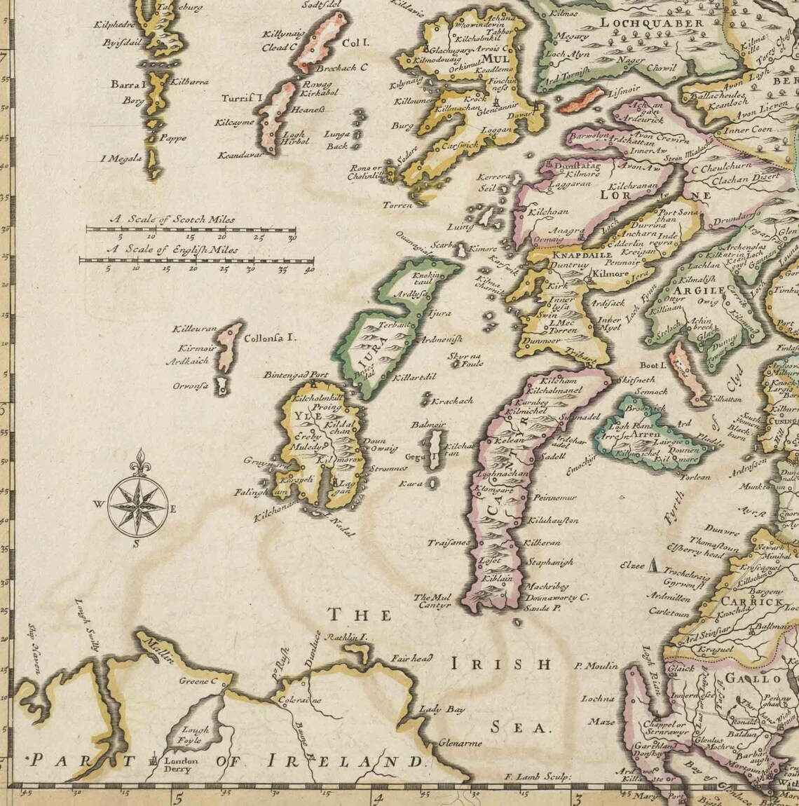 Scotland 1689 Old Map Greene Reprint | Etsy