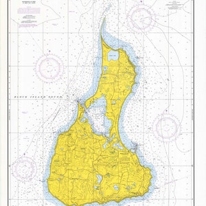 Block Island - 1968 Nautical Map by the USCGS - Rhode Island Reprint ...