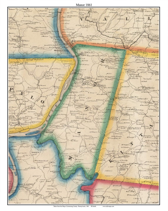 Manor 1861 Old Town Map with Homeowner Names Manorville | Etsy