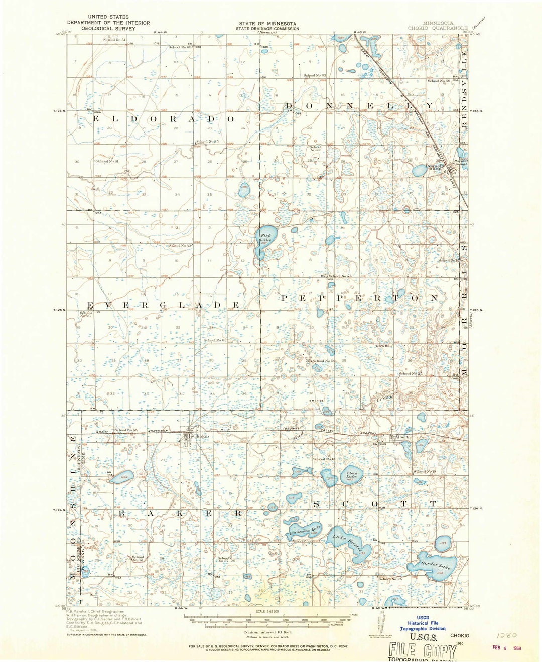 Chokio 1910 1968 Old Topo Map Quad Reprint USGS - Etsy