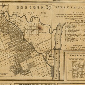 Muskingum County Ohio 1852 - Old Wall Map Reprint With Homeowner Names ...