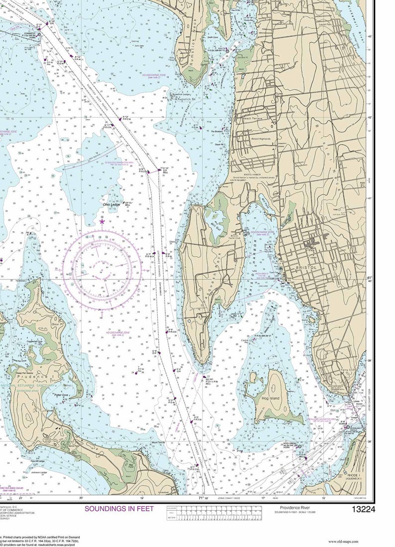 Providence River RI 2013 Nautical Map by the USCGS Reprint - Etsy