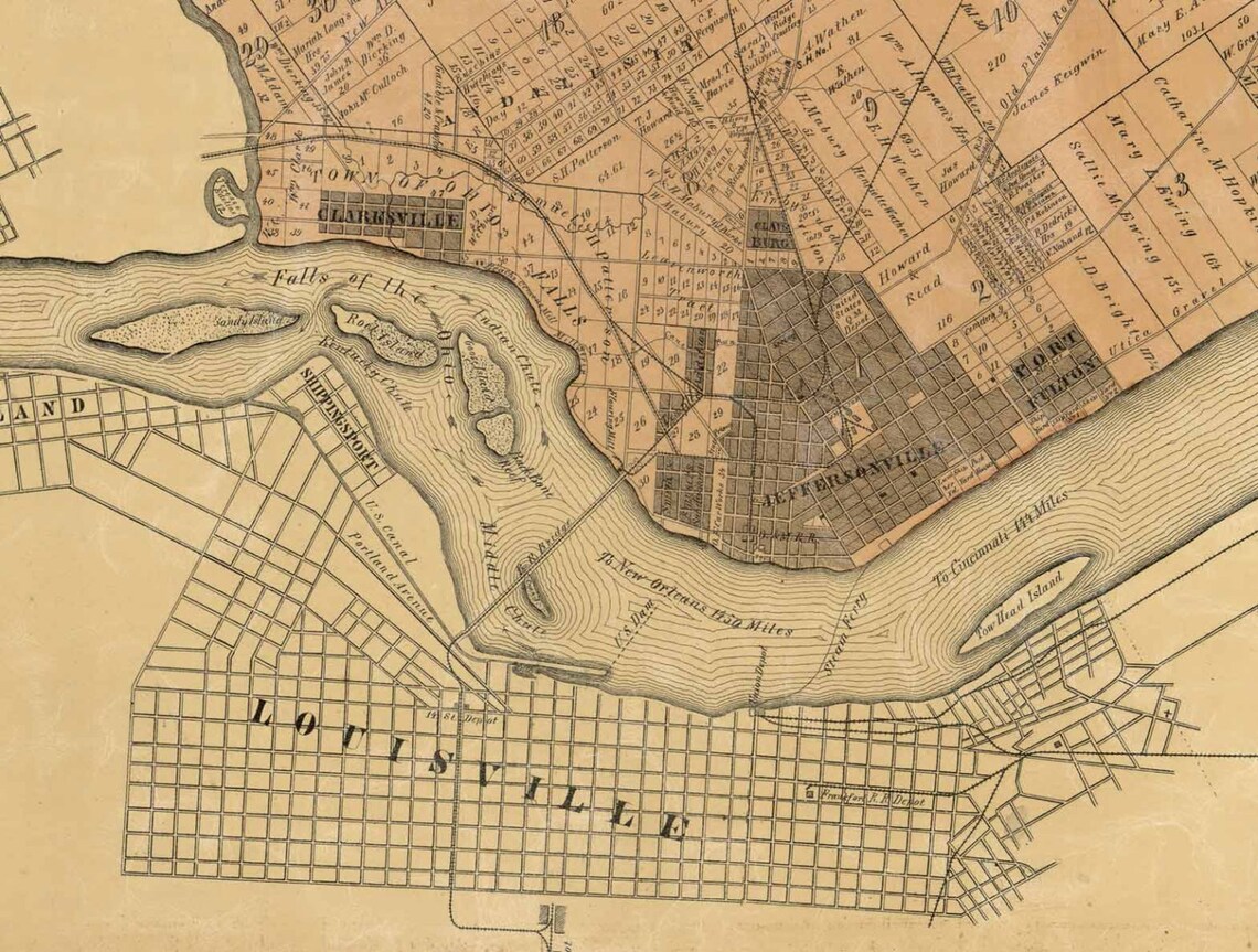 Clark County Indiana 1875 Old Wall Map Reprint With | Etsy