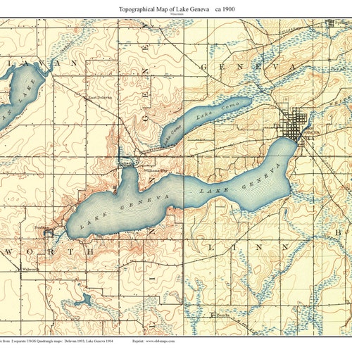 Mattoon Lake 1984 USGS Old Topographic Map Custom Composite - Etsy
