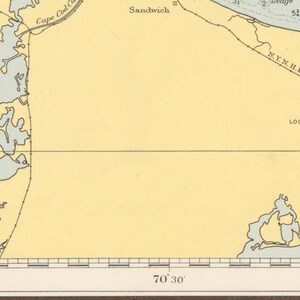Massachusetts Shoreline Nautical Map 1951 Cape Cod to New Hampshire ...