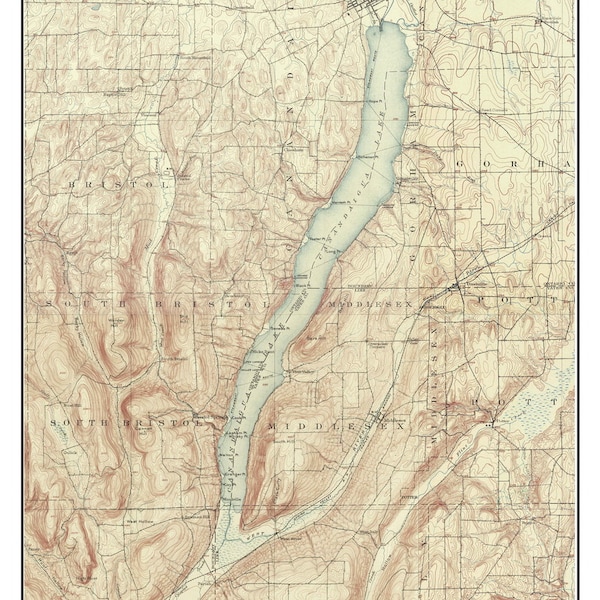 Canandaigua Lake Map - Etsy