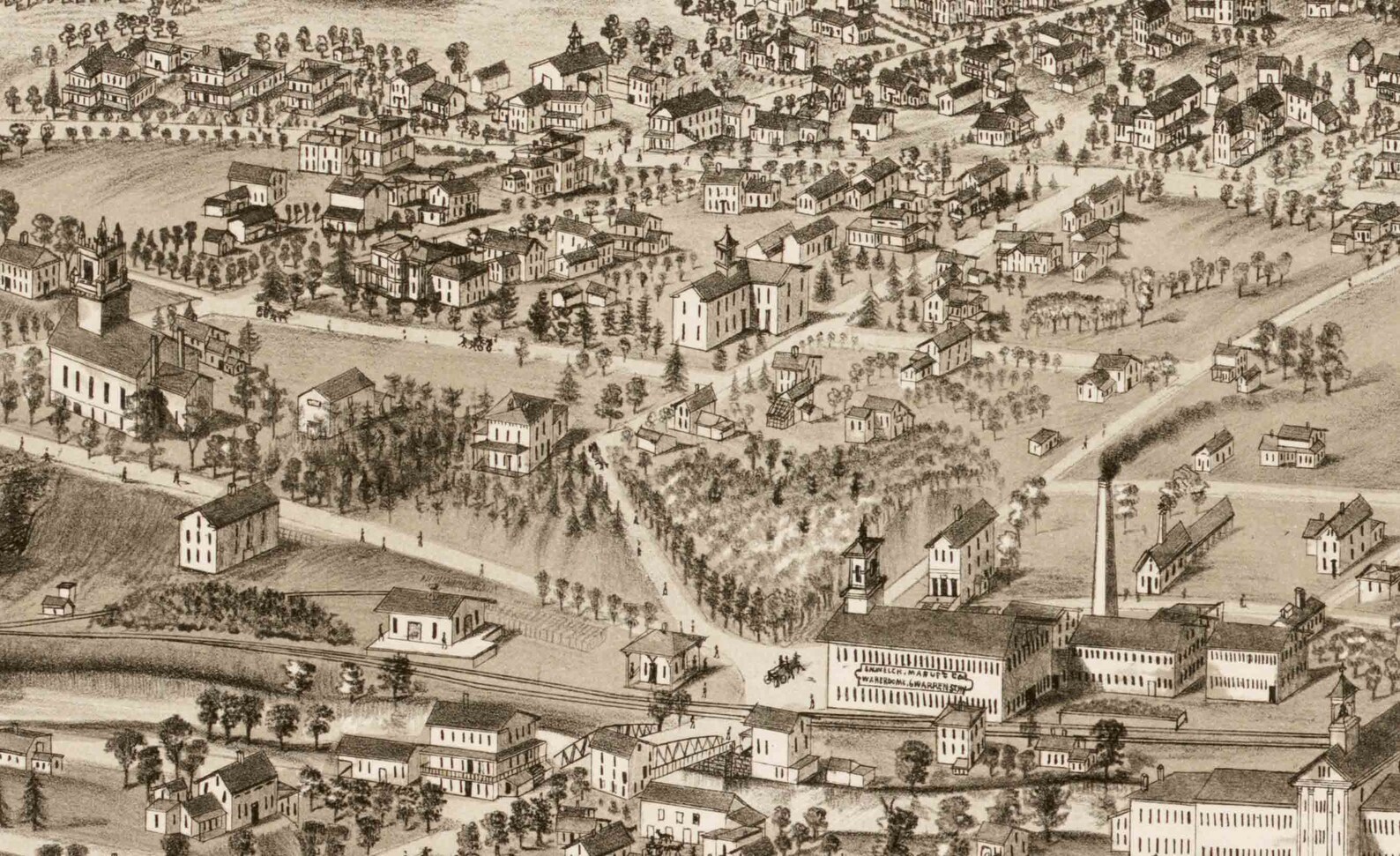 Forestville Connecticut 1880 Birds Eye View CT Reprint - Etsy