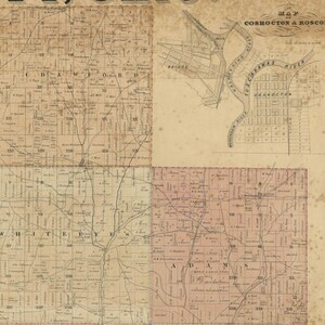 Coshocton County Ohio 1850 - Old Wall Map Reprint With Homeowner Names ...