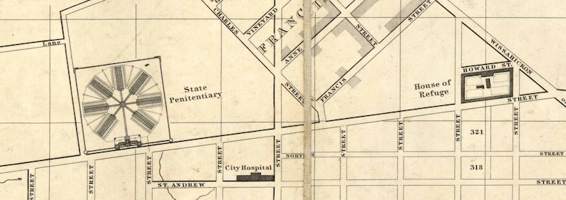 Philadelphia 1830 Old Map Reprint Pennsylvania Cities | Etsy