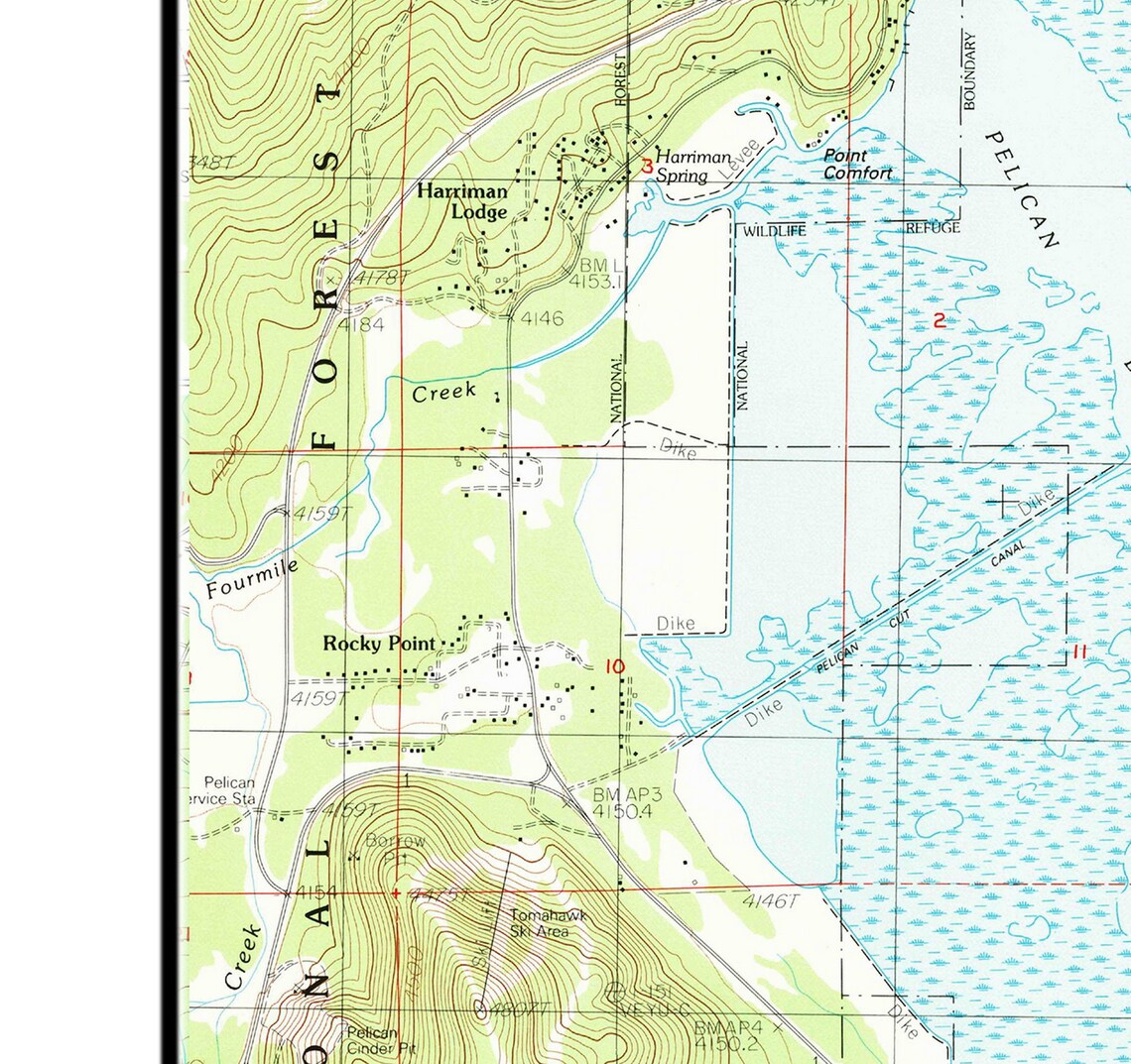 Upper Klamath Lake 1985 Old Topographic Map USGS Custom - Etsy